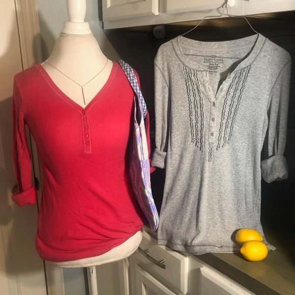 GAP | Tops | Lot Of 2 Tops Gapbody And Gray Ruffled | Poshmark